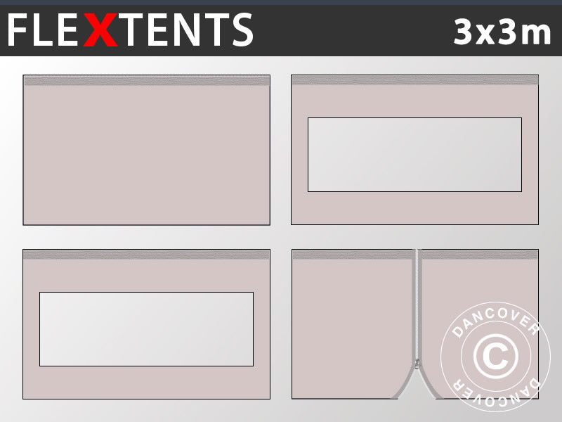 Sidewall kit FleXtents 3x3m Latte – Buy online at Dancover