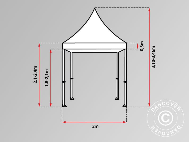 Pop up gazebo FleXtents PRO 2x2 m Black